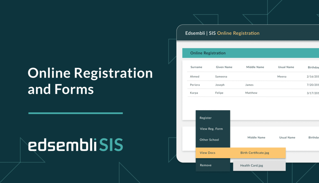 Online K-12 Student Registration Management | Edsembli SIS